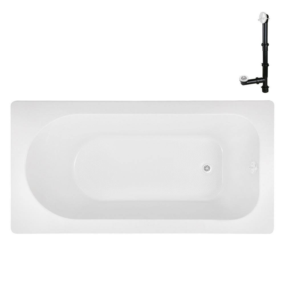 Streamline 66 in. x 34 in. Rectangular Acrylic Soaking Drop-In Bathtub ...