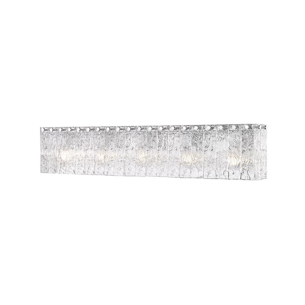 Glacier 36.75 in. 5 Light Chrome Vanity Light with Clear Glass Shades ...