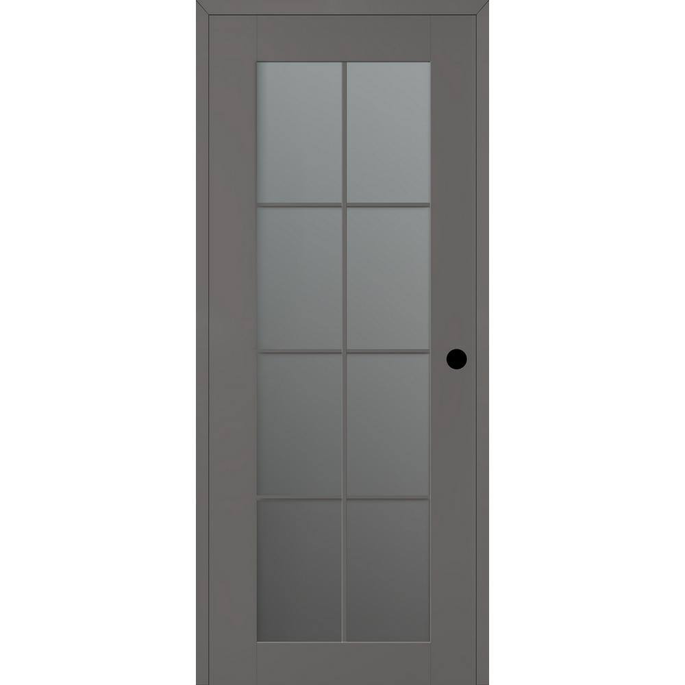 Bellini Vana 24 in. x 96 in. Left-Handed 8-Lite Frosted Glass Gray ...