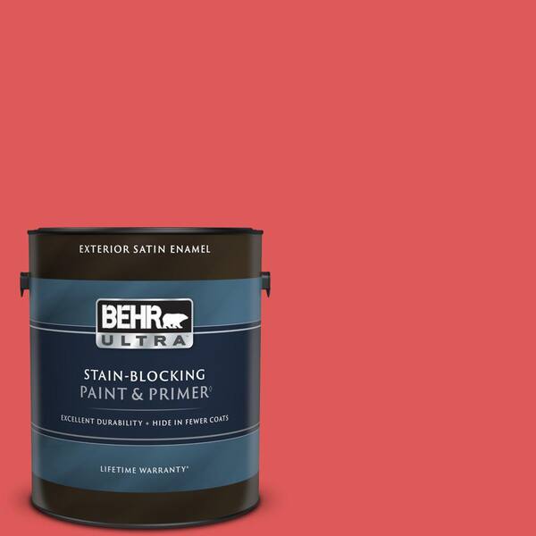 BEHR ULTRA 1 gal. #150B-6 Firecracker Satin Enamel Exterior Paint ...