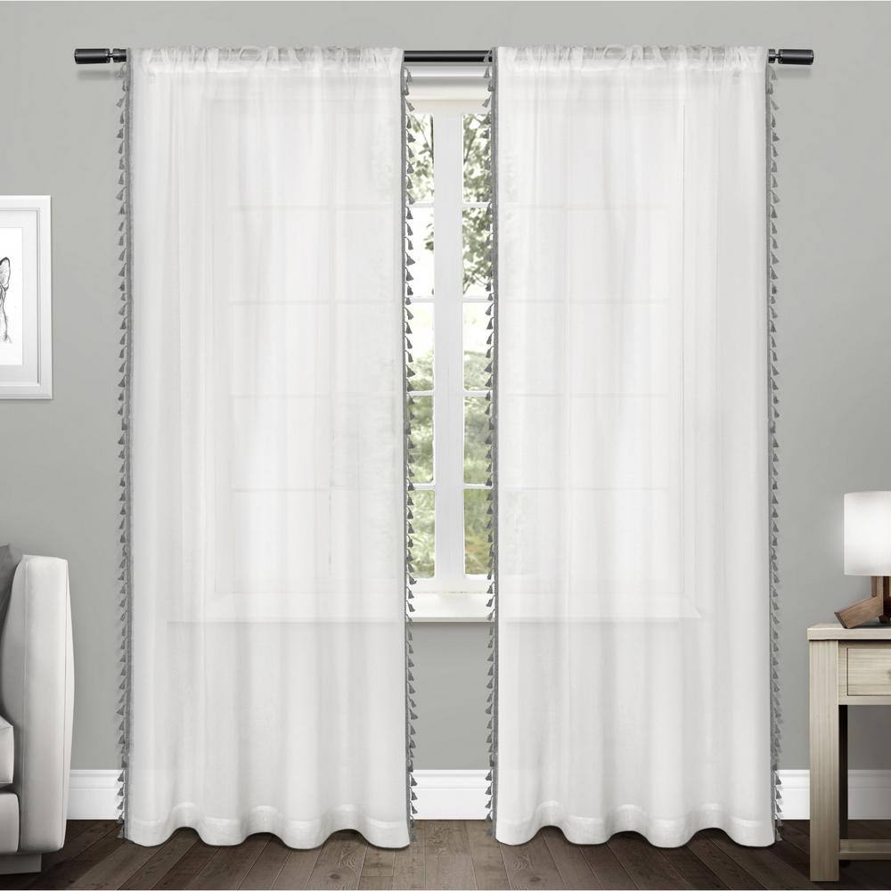 Have a question about EXCLUSIVE HOME Tassels Black Pearl Solid Sheer ...