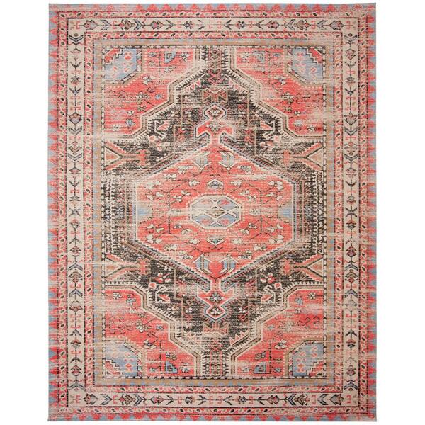 SAFAVIEH Classic Vintage Red/Charcoal 8 ft. x 10 ft. Overdyed Area Rug ...