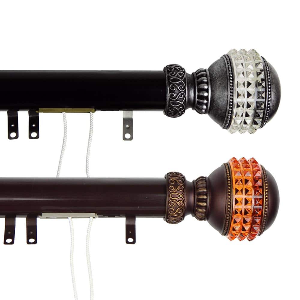 Rod Desyne 84 in. - 156 in. Gemstone Decorative Traverse Rod with ...