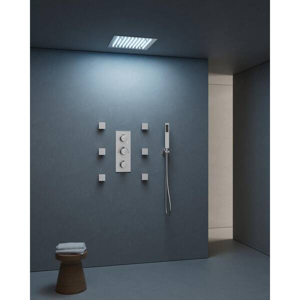Cranach Thermostatic 5 Spray Patterns 12 In Led Mood Lighting Shower