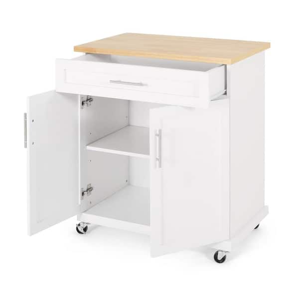 ANTFURN White Kitchen Cart with Drawers Shelf Wheels HDYX655936 - The ...