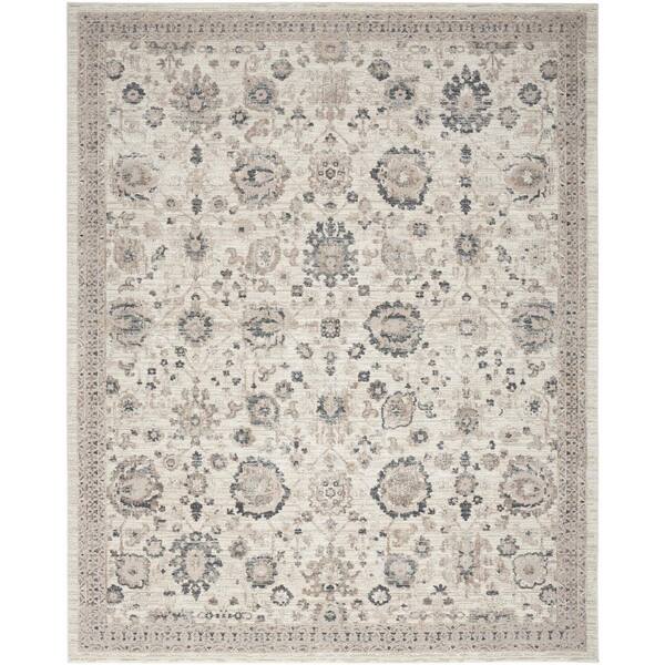 Nourison Renewed Ivory Multicolor 8 ft. x 10 ft. Distressed Traditional ...