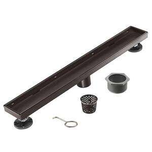 Elegante Drain Collection 28 in. Linear Stainless Steel Shower Drain ...