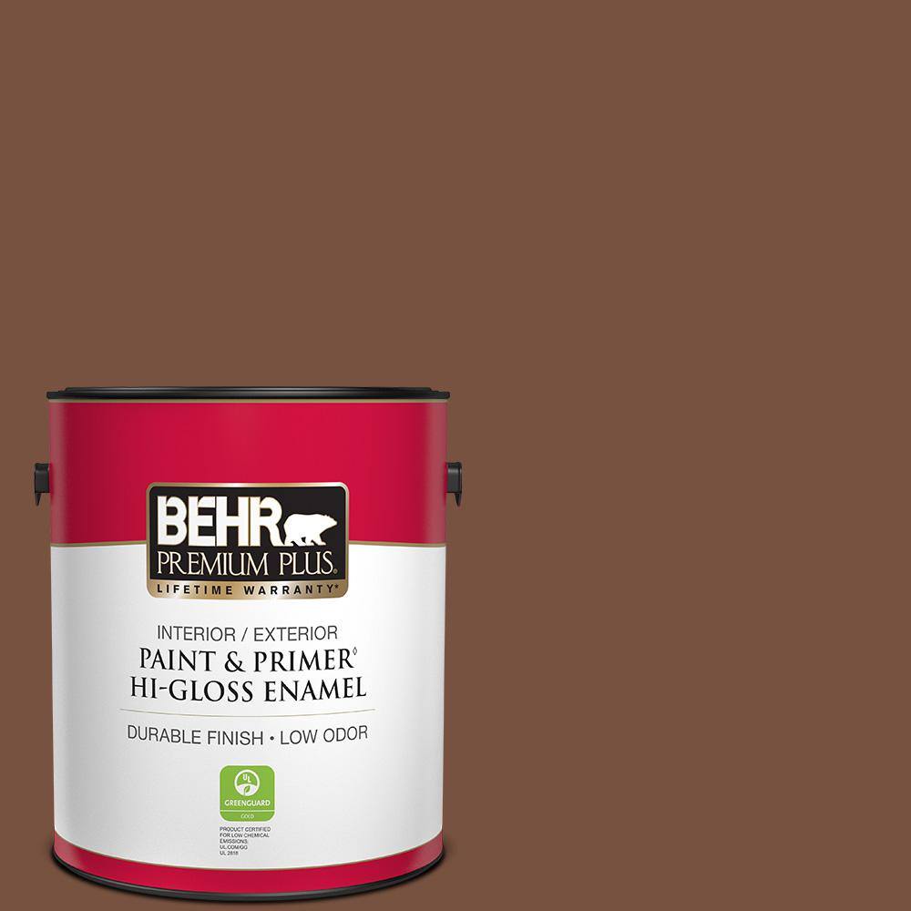 BEHR PREMIUM PLUS 1 gal. #240F-7 Root Beer Hi-Gloss Enamel Interior ...