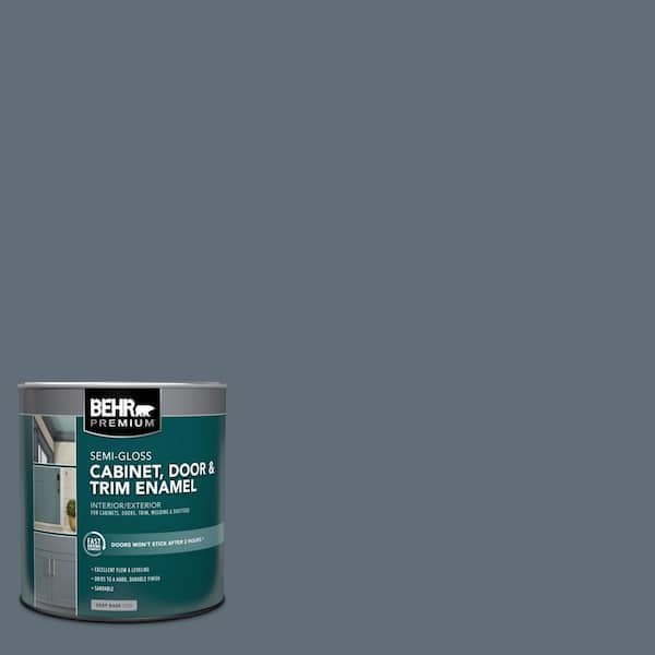BEHR PREMIUM 1 qt. #N480-6 NYPD Semi-Gloss Enamel Interior/Exterior ...