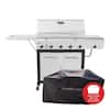 Nexgrill 5-Burner Propane Gas Grill in Stainless Steel with Side Burner ...