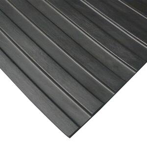 Rubber-Cal Corrugated Fine Rib 3 ft. x 4 ft. Black Rubber Flooring (12 ...
