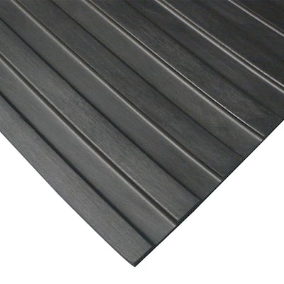 Rubber-Cal Corrugated Ramp Cleat 3 ft. x 20 ft. Black Rubber Flooring ...