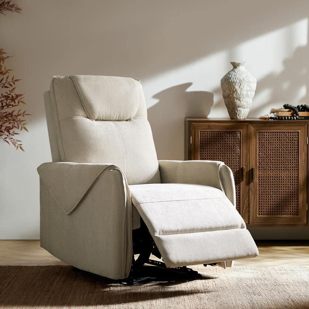 JAYDEN CREATION Ester Beige Fabric Powered Lift Recliner with Motor ...