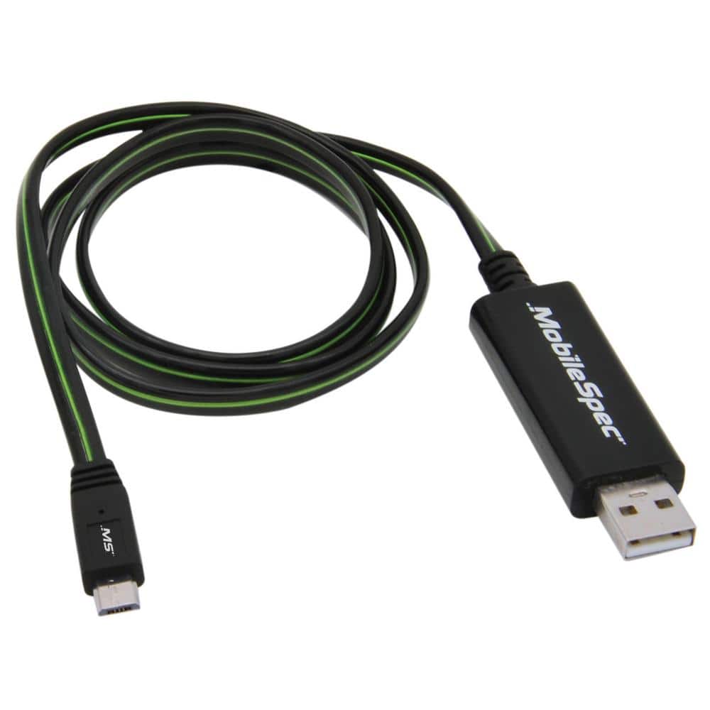 MobileSpec 3 ft. Micro to USB Charge and Sync Light-Up Cable in Black ...