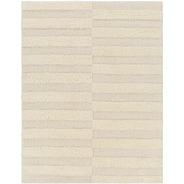Livabliss Reece White Stripe 8 ft. x 10 ft. Indoor Area Rug ...