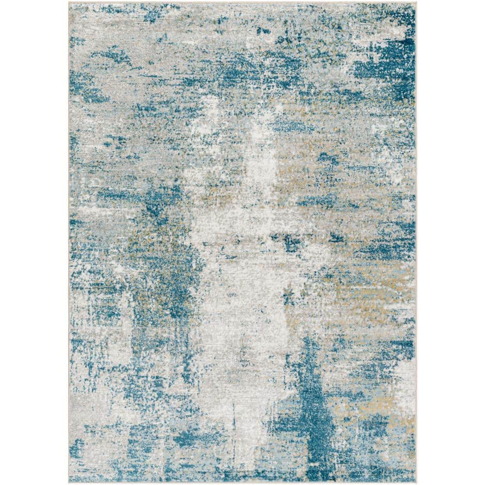 Livabliss San Francisco Blue Abstract 5 ft. x 7 ft. Indoor Area Rug ...