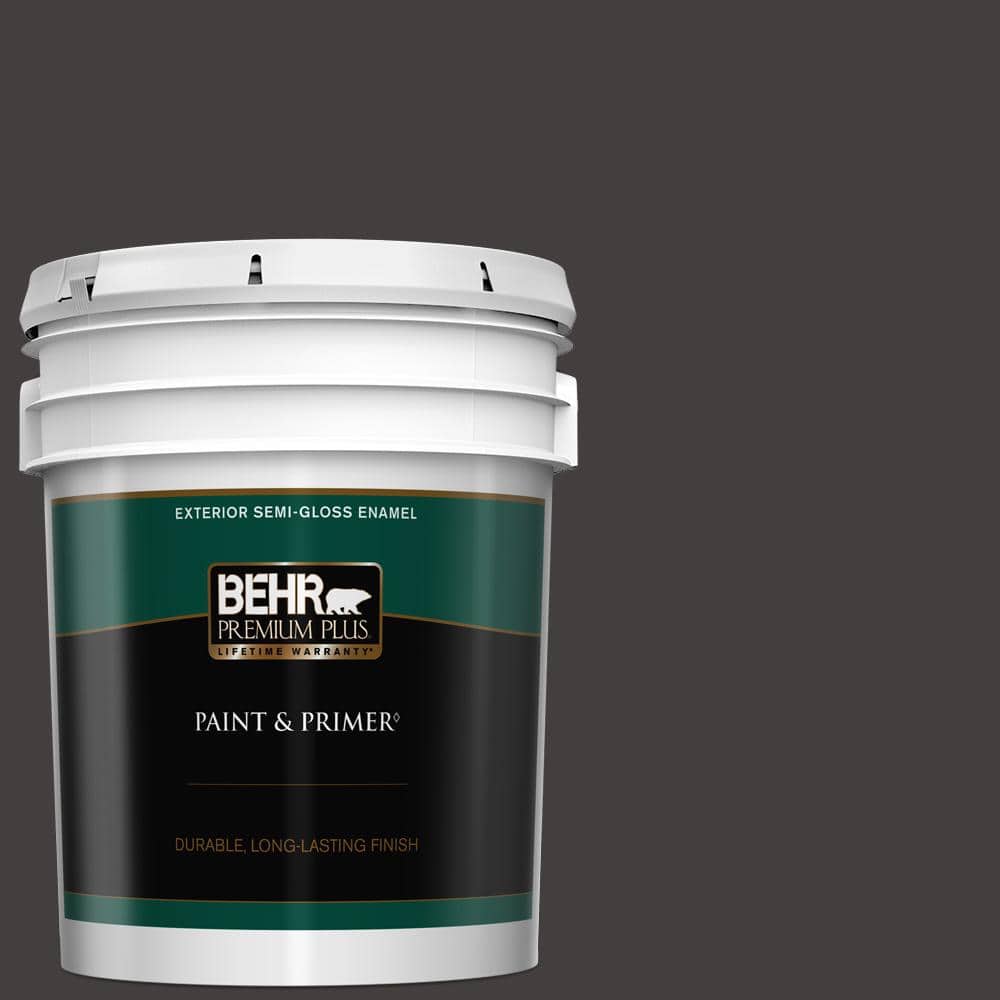 BEHR PREMIUM PLUS 5 gal. #MQ1-35 Off Broadway Semi-Gloss Enamel ...