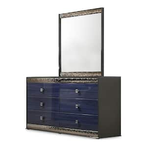 Furniture of America Whitfield Modern French Blue 6-Drawer 62 in ...