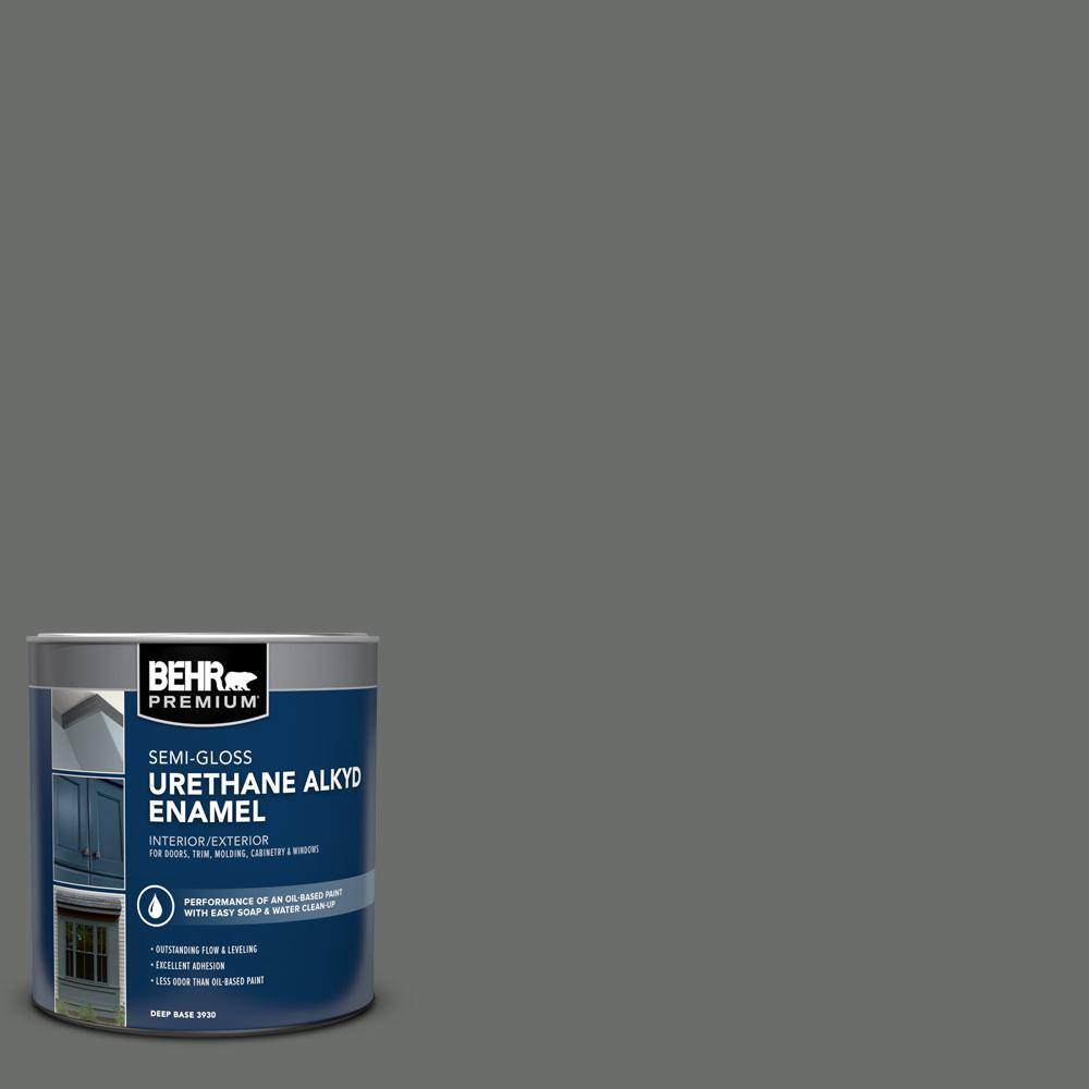BEHR PREMIUM 1 qt. #PPU25-03 Shadows Urethane Alkyd Semi-Gloss Enamel ...