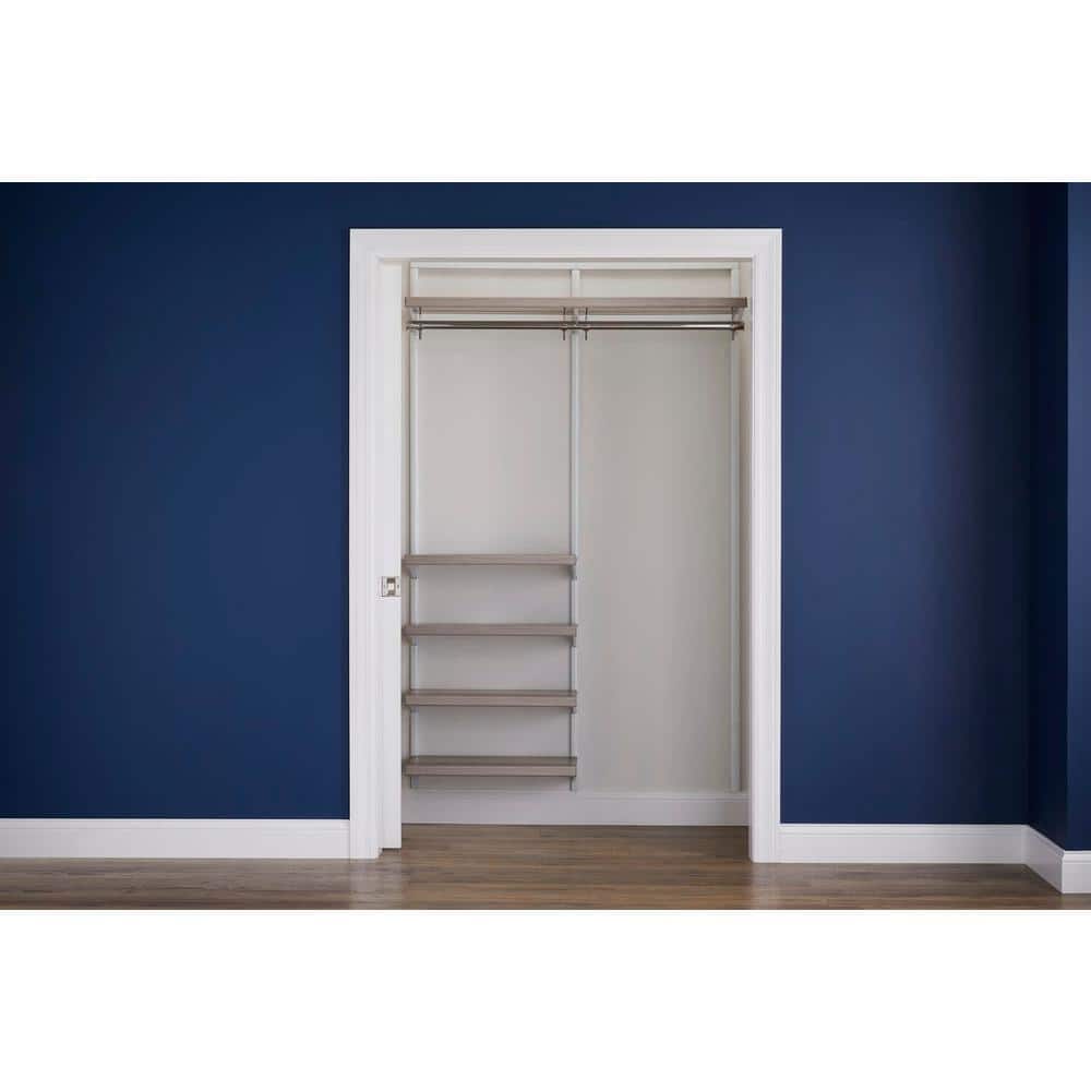 Reviews for Everbilt Genevieve 4 ft. Gray Adjustable Closet Organizer ...