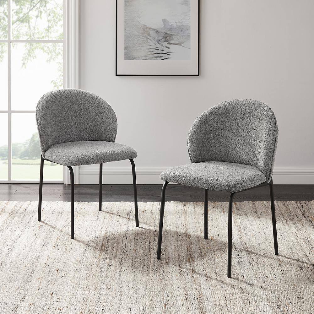 Art Leon AMIGO Black Faux Leather Modern Dining Side Chairs, Set of 2 ...