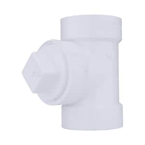 Charlotte Pipe 4 in. x 4 in. x 4 in. PVC DWV Flush Cleanout Tee PVC004451200HD - The Home Depot
