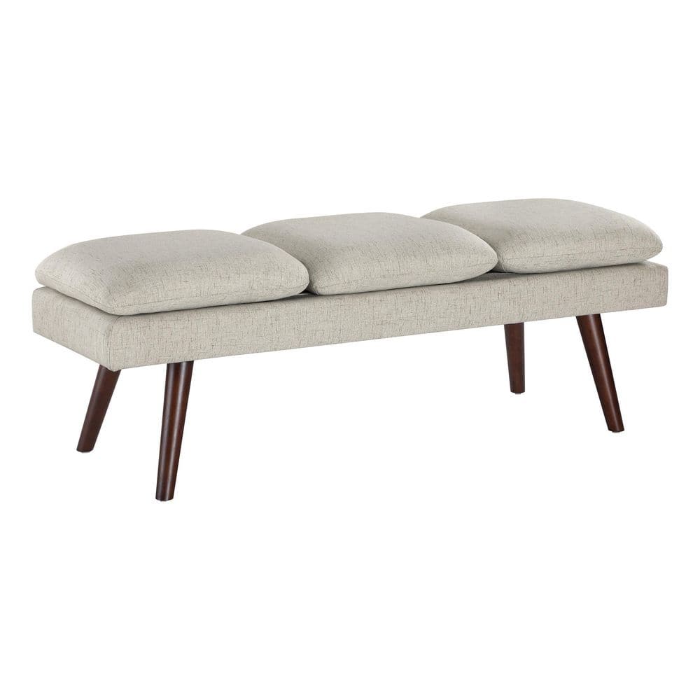 OSP Home Furnishings Amanda Linen Fabric Mid-Century Bench (54 in. x 19 ...