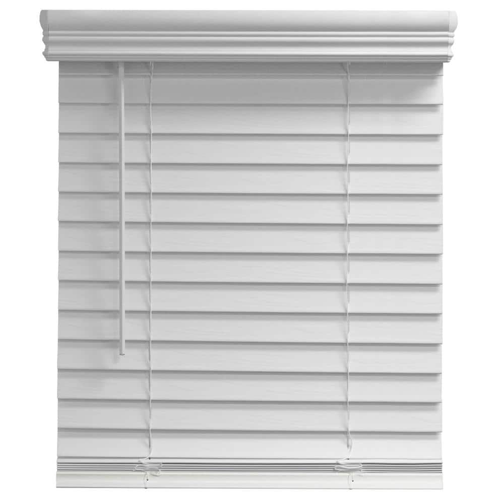 Champion Pre-Cut 32 in. W x 60 in. L White Cordless Room Darkening Faux ...