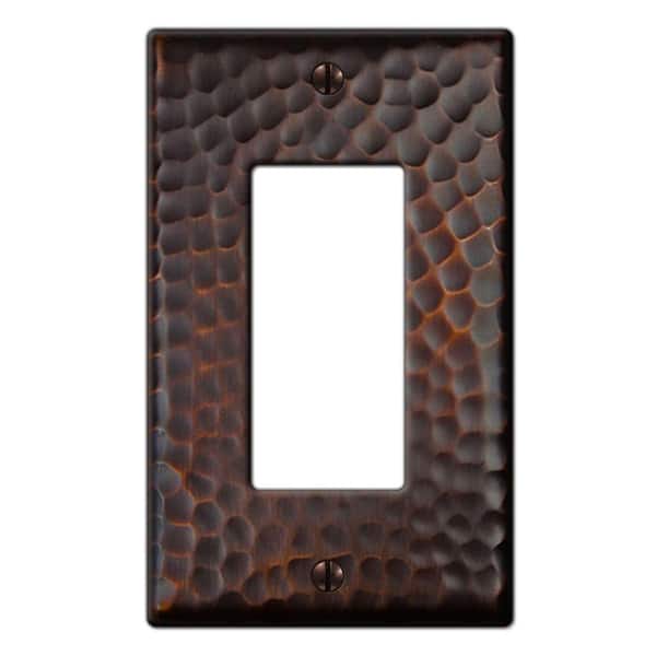 Hampton Bay Hammered 1-Gang Aged Bronze Decorator/Rocker Metal Wall ...