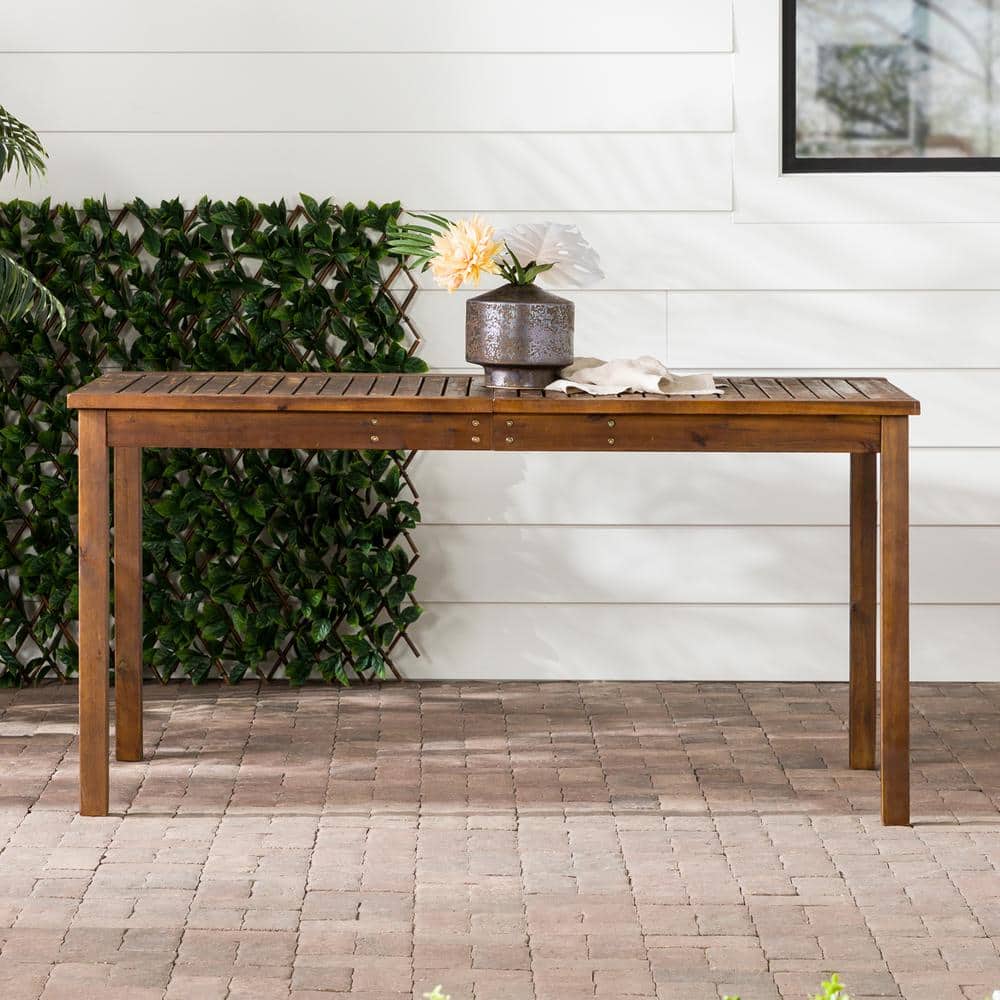 ToolCat 60 in. Dark Brown Contemporary Acacia Wood Outdoor Dining Table ...