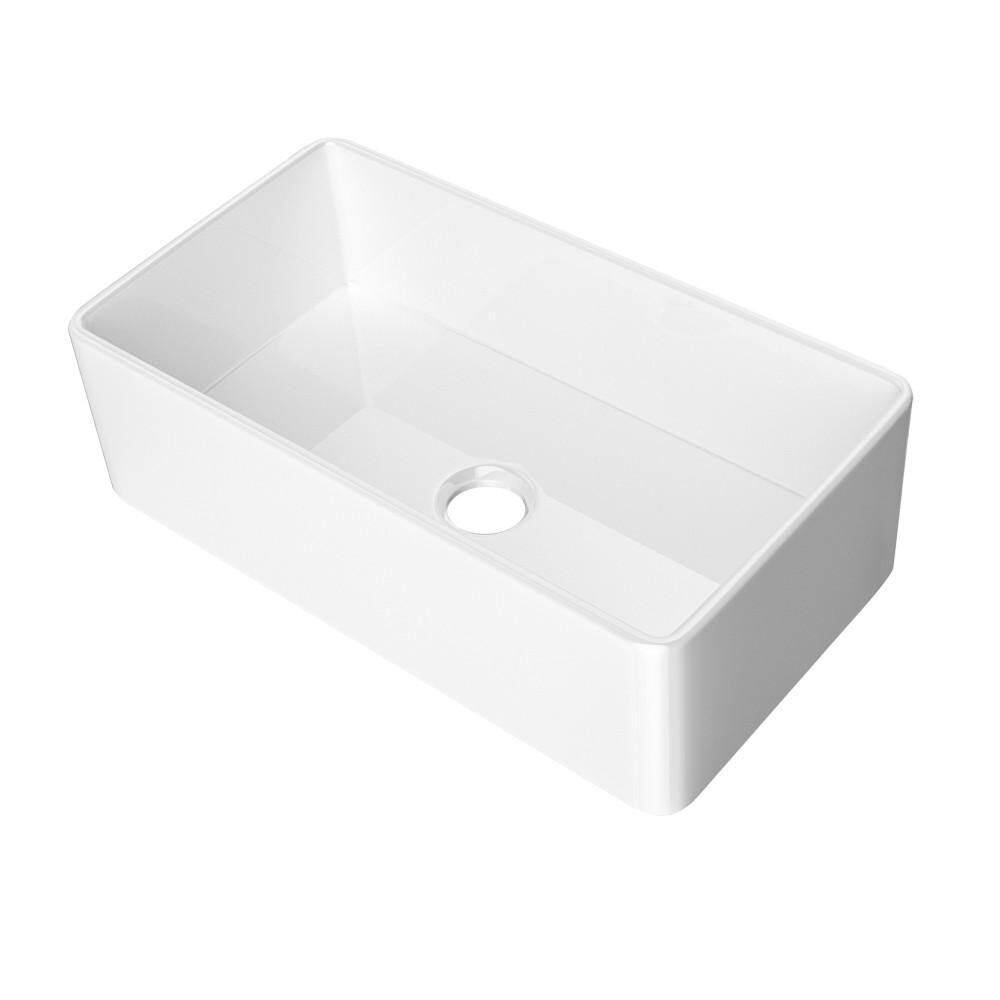 Kuomih Farmhouse Series 33 in. Apron Front Kitchen Sink Single Bowl ...