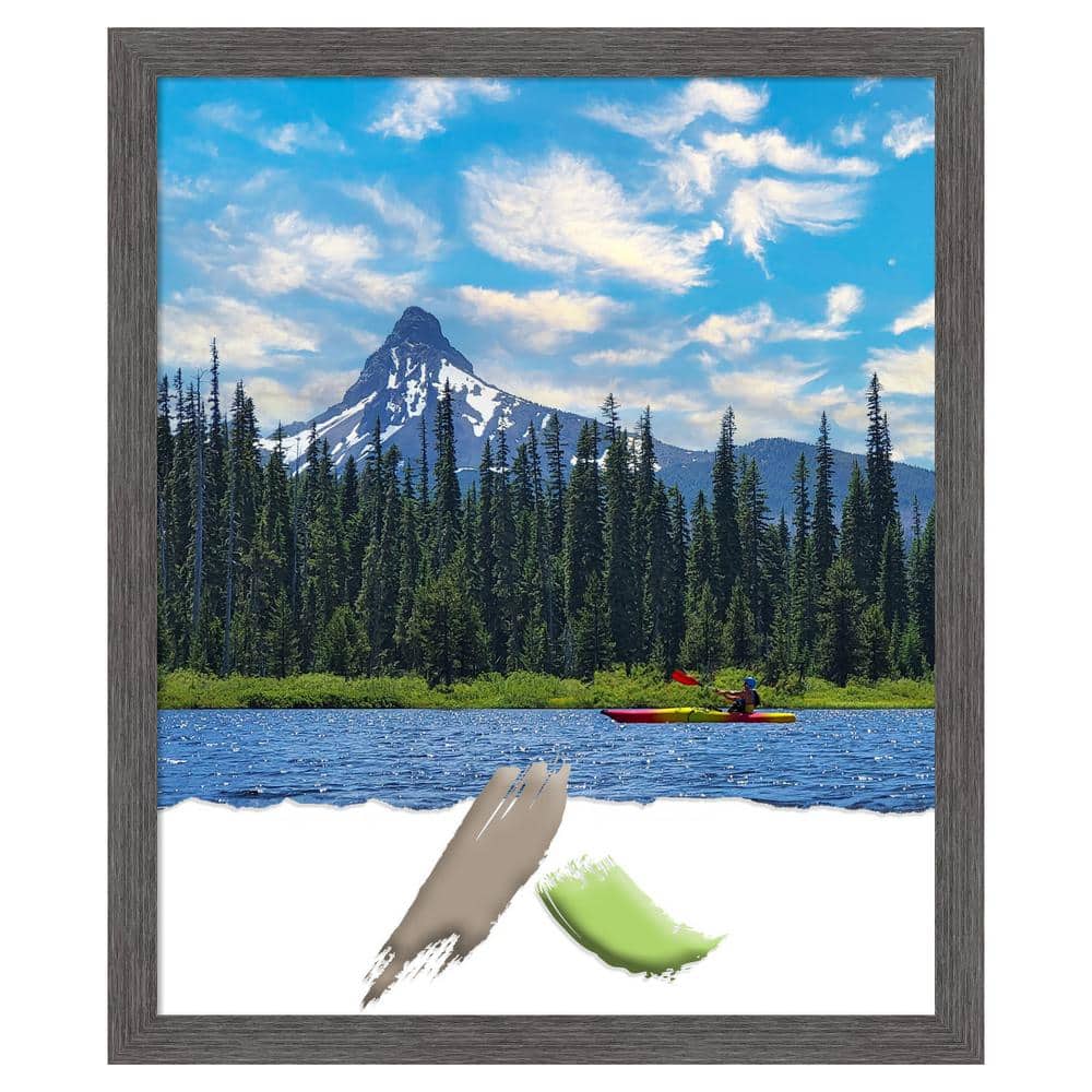 Amanti Art Pinstripe Plank Grey Thin Picture Frame Opening Size 20 x 24 ...