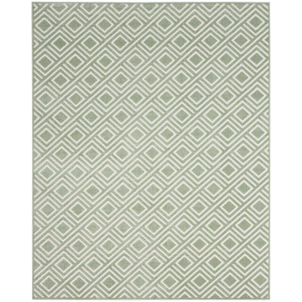 Nourison Casual Green 8 ft. x 10 ft. Checker Contemporary Area Rug ...