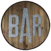 Crystal Art Gallery Round Rustic Wood Galvanized Metal Bar Sign ...
