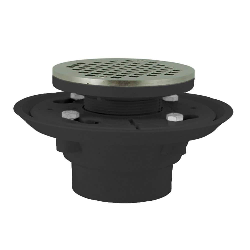 JONES STEPHENS 2 in. x 3 in. PVC Shower Drain/Floor Drain with 4 in ...