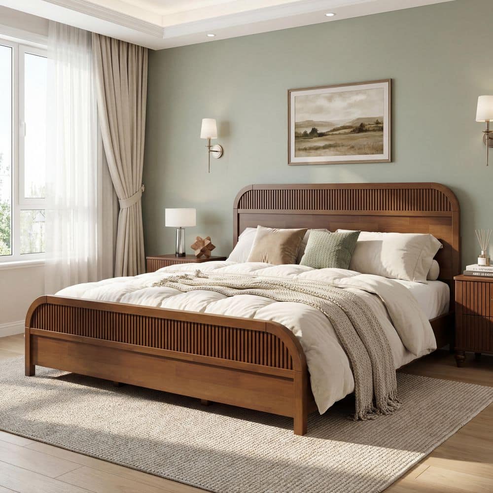 CHRISTOPHER KNIGHT HOME Ariah Modern Blonde Oak Brown Wooden Frame King ...