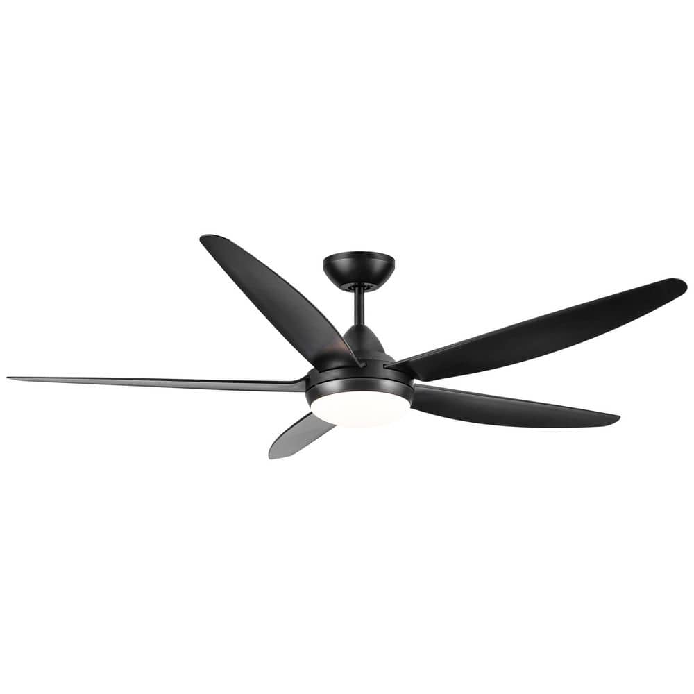 MODERN HABITAT LuxeAir 56 in. Indoor/Outdoor Black Ceiling Fan with LED ...