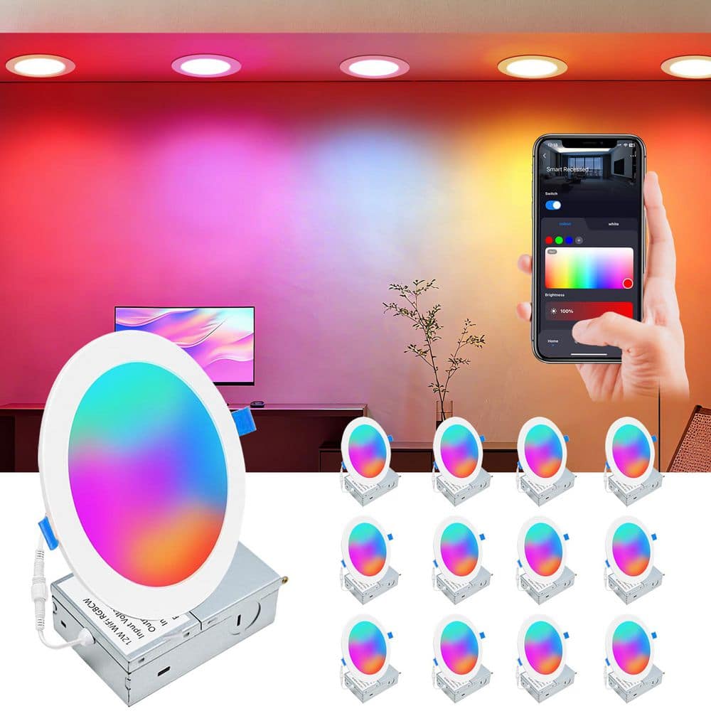 Bieuoram 6 in. Smart LED Recessed Lighting, IC Rated and ETL Certified ...