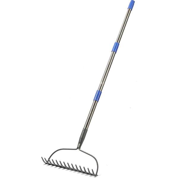 SEISMIC ENVIRO LLC 60 in. Metal Garden Rake with Stainless Steel Handle ...