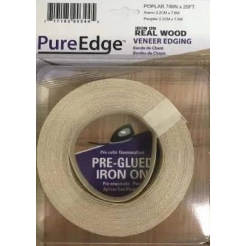 PureEdge 7/8 in. x 25 ft. Poplar Real Wood Edgebanding with Hot Melt ...