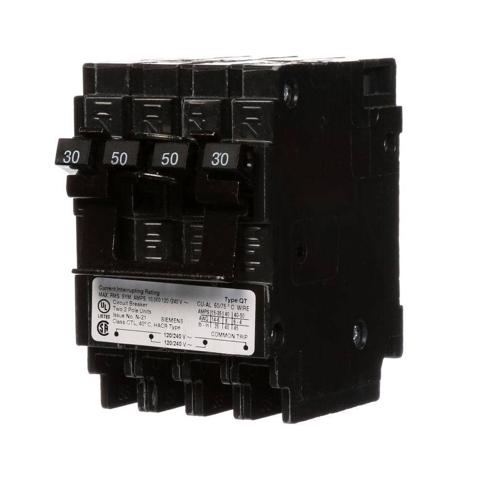 Siemens Quadplex One Outer 50 Amp Double-Pole and One Inner 30 Amp ...