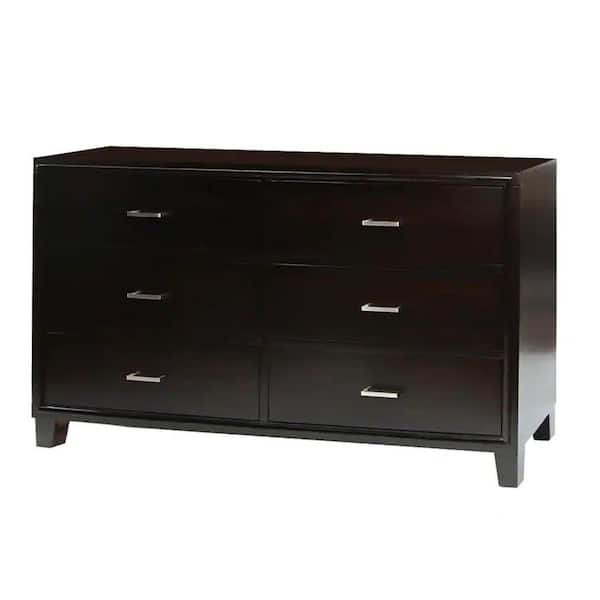 Benjara 58 in. Brown 6-Drawer Wooden Dresser Without Mirror BM168969 ...