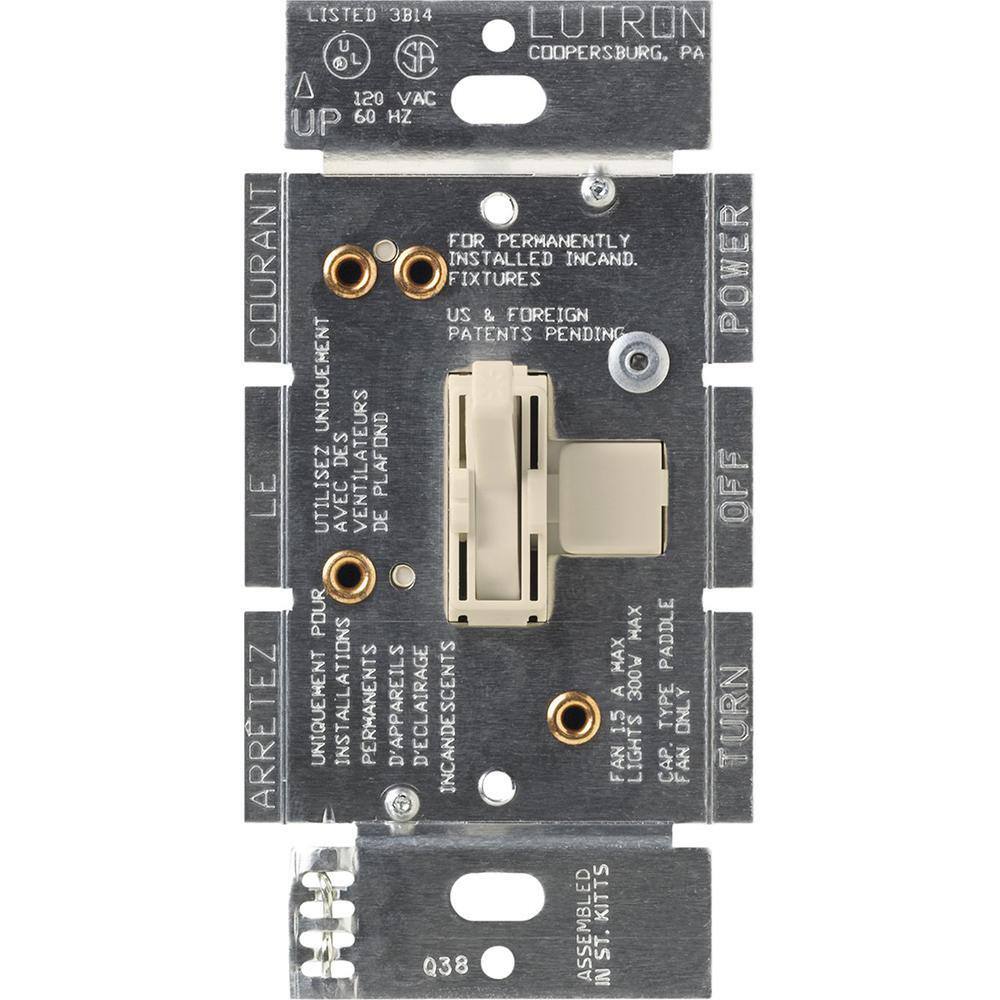 Lutron Toggler 1.5 Amp Single-Pole 3-Speed Combination Fan and Light ...