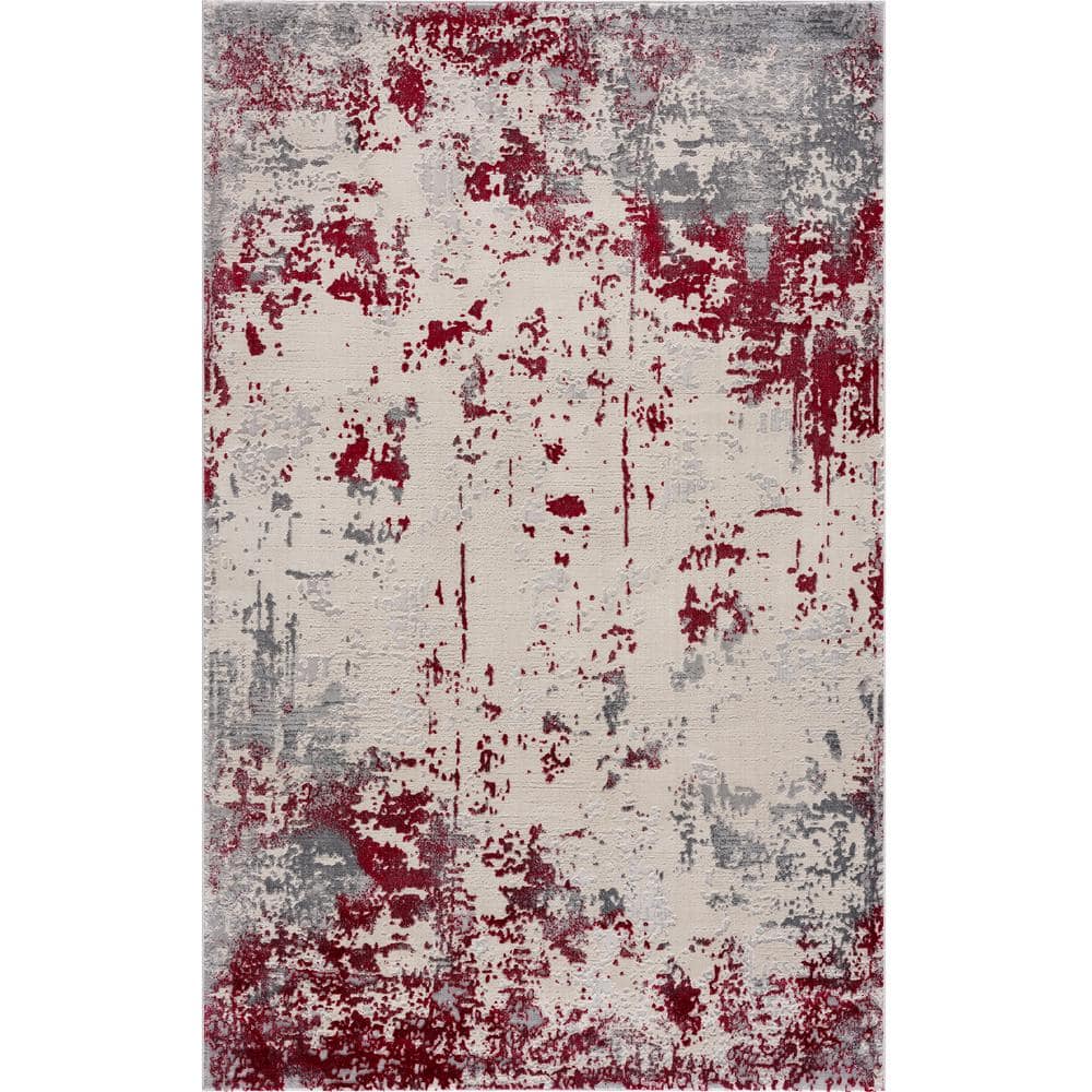 Rug Branch Vogue Red (3 ft. x 5 ft.) - 2 ft. 8 in. x 4 ft. 8 in. Modern ...