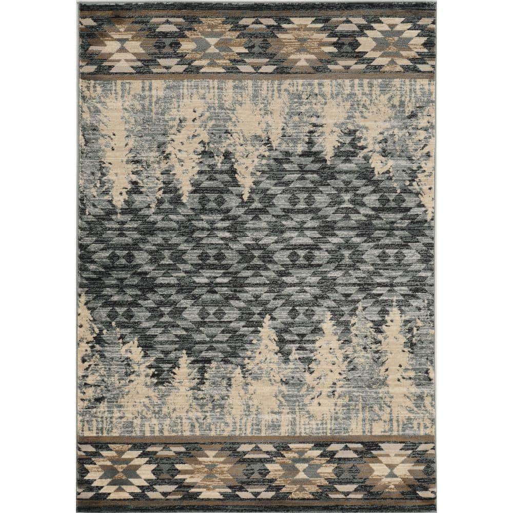 MILLERTON HOME Clare Slate Blue 8 ft. x 10 ft. Area Rug MIL5636710X910 ...
