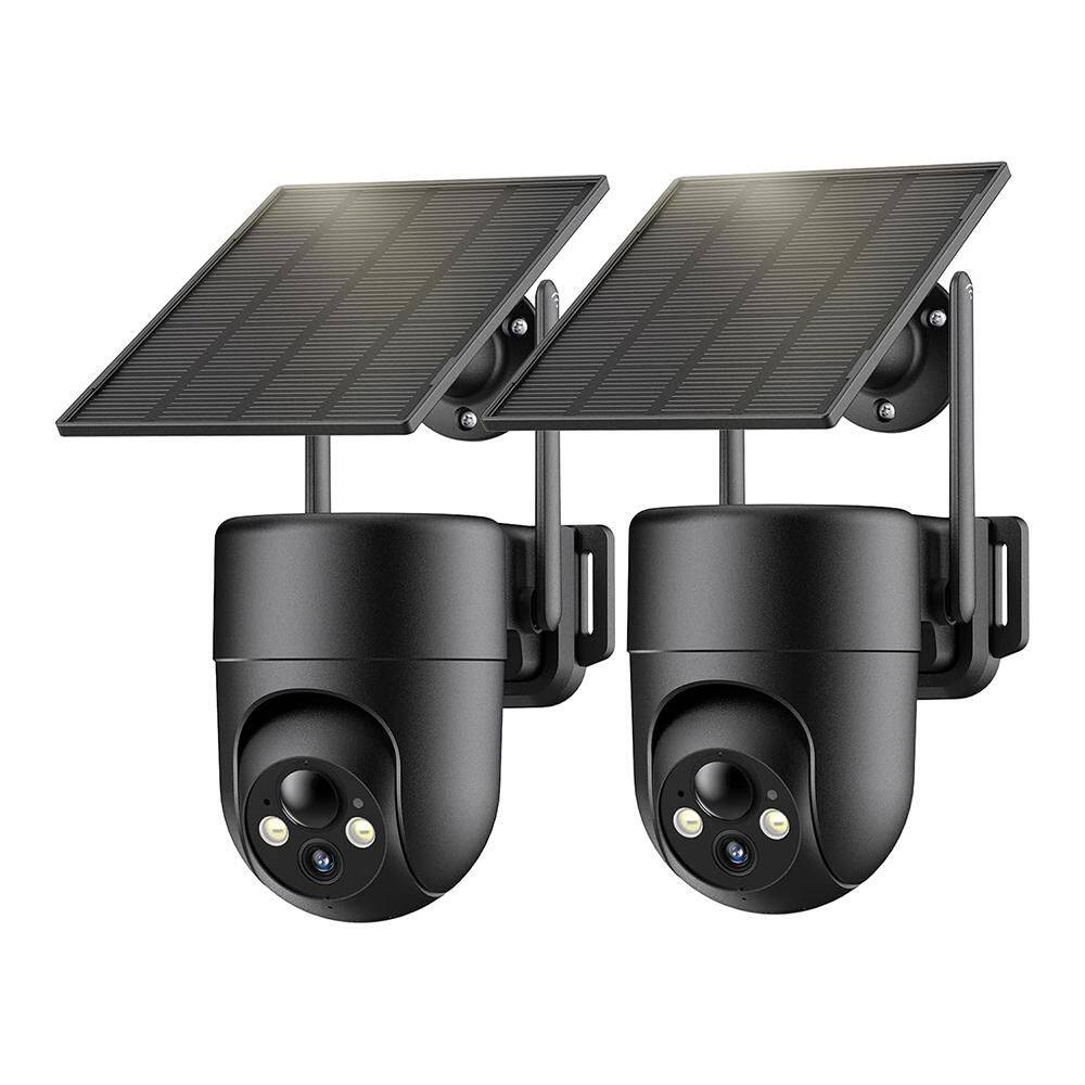 phyfalip 2K Color Night Vision Solar Security Cameras Wireless Outdoor ...