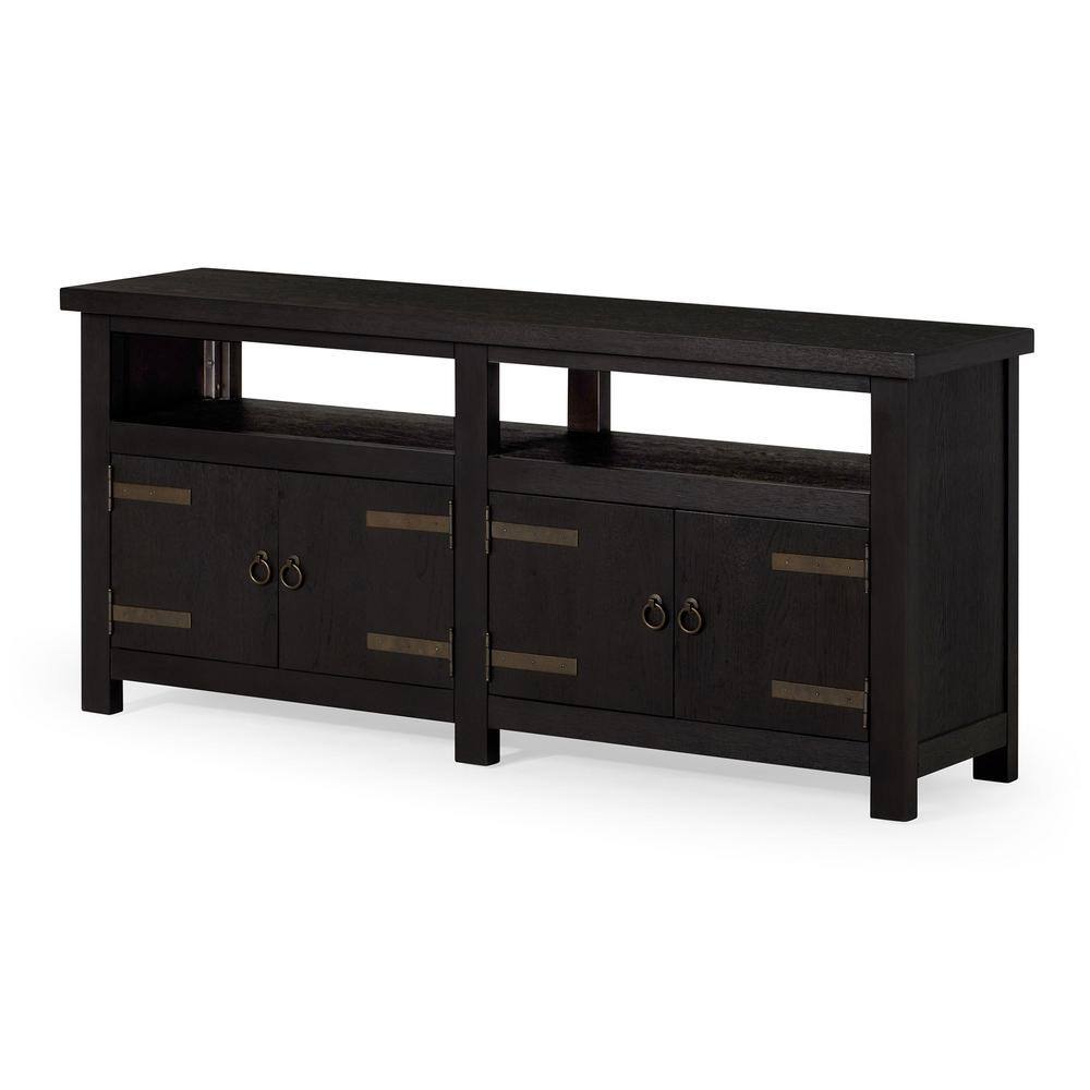MAVEN LANE Weathered Black TV Stand Fits TV's up to 50-55 in. with ...