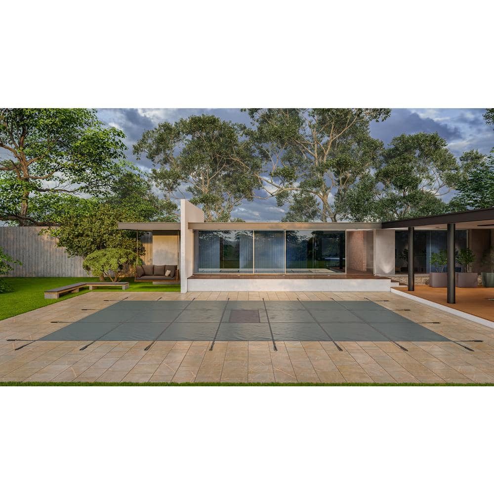 Water Warden Solid Inground Pool Safety Cover 16'x34', 15-Yr Warranty ...