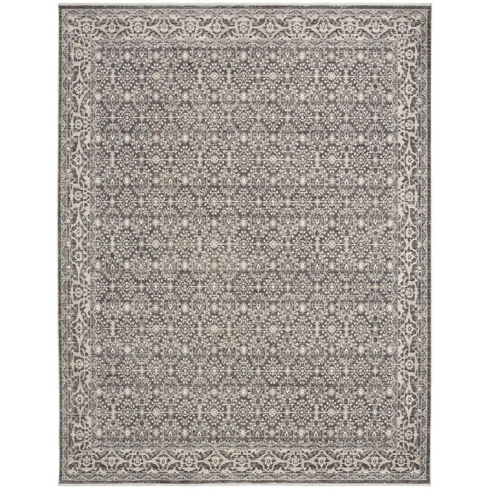 Nourison Outlines Charcoal Ivory 9 ft. x 12 ft. All-over design ...
