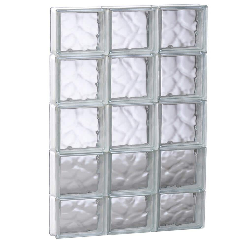 Clearly Secure 23.25 in. x 36.75 in. x 3.125 in. Frameless Wave Pattern ...